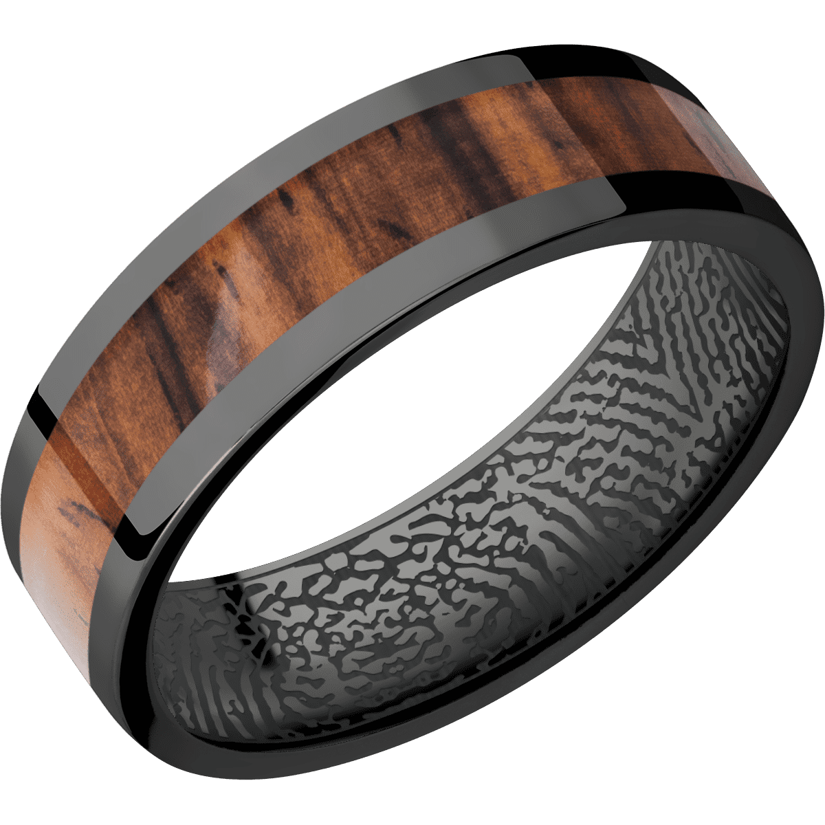 Wood Inlay Fingerprint Ring – LegacyTouch