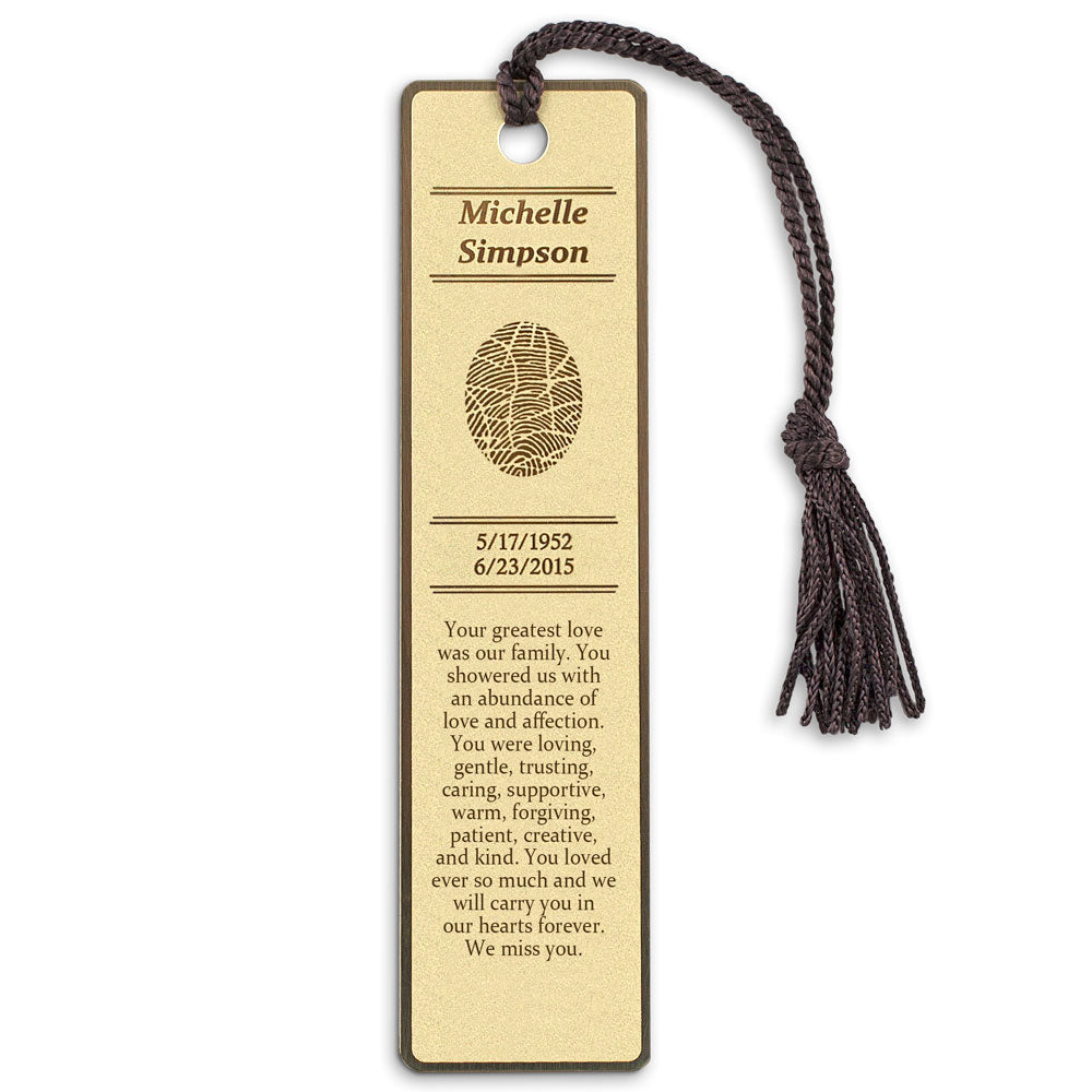 Fingerprint Bookmark Customized by Legacy Touch – LegacyTouch