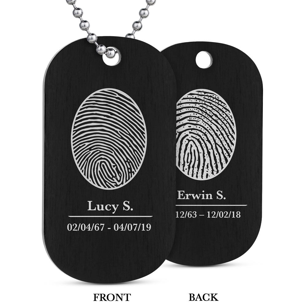 Black Aluminum Dual Print Ultralight Dog Tag – LegacyTouch