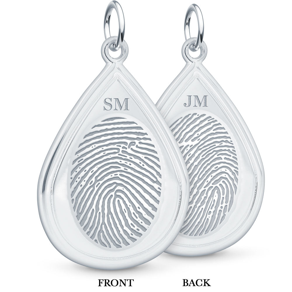 Dual Print Sterling Silver Tear Drop Pendant – LegacyTouch